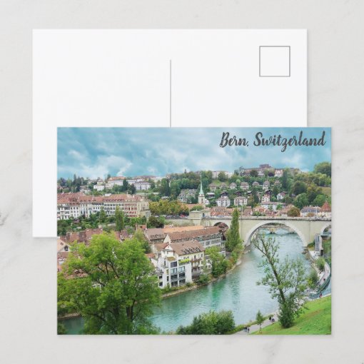 Bern Switzerland Swiss Travel Photo Aare River Postcard | Zazzle