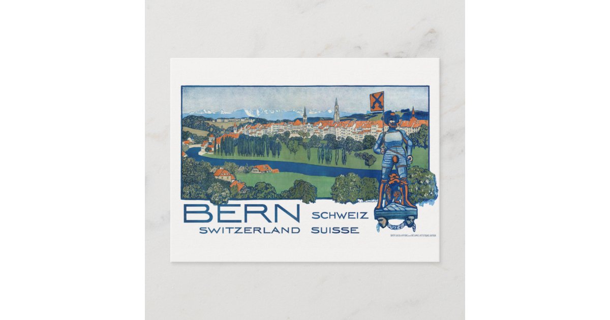 Bern Switzerland Vintage Poster 1906 Postcard | Zazzle