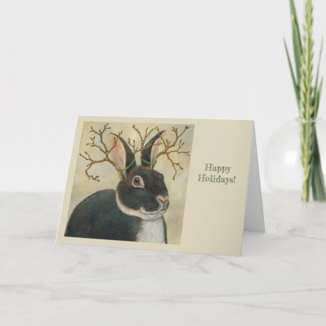 Bernard the bunny holiday card | Zazzle