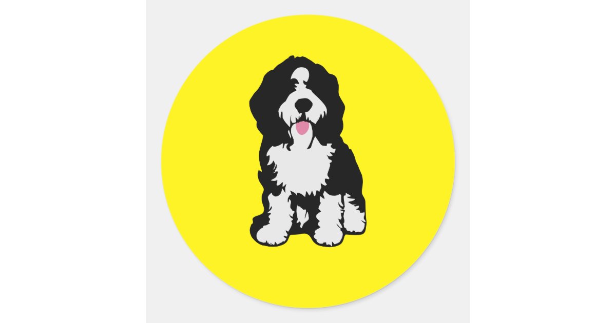 Bernedoodle Classic Round Sticker | Zazzle
