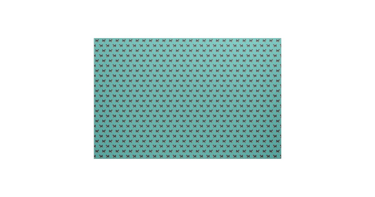 Bernedoodle dog turquoise fabric | Zazzle