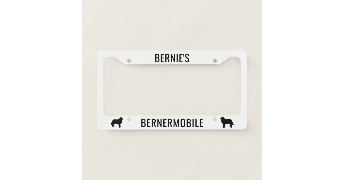 Bernermobile Bernese Mountain Dogs Custom License Plate Frame | Zazzle