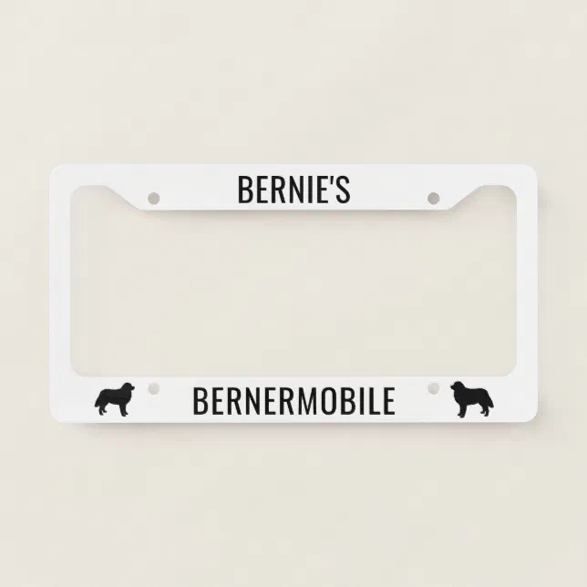 Bernermobile Bernese Mountain Dogs Custom License Plate Frame | Zazzle