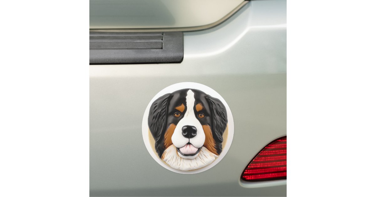 Bernese Mountain Dog 3D Inspired Car Magnet | Zazzle