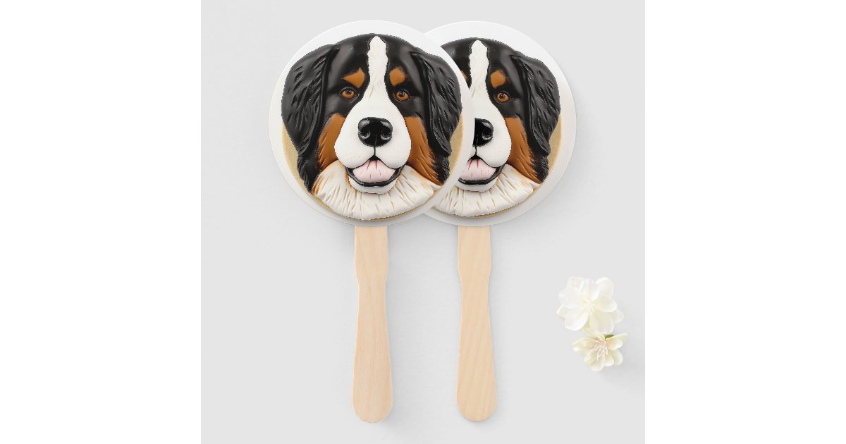Bernese Mountain Dog 3D Inspired Hand Fan | Zazzle
