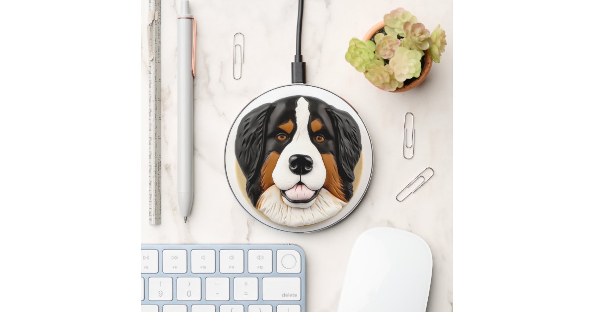 Bernese Mountain Dog 3D Inspired Wireless Charger | Zazzle