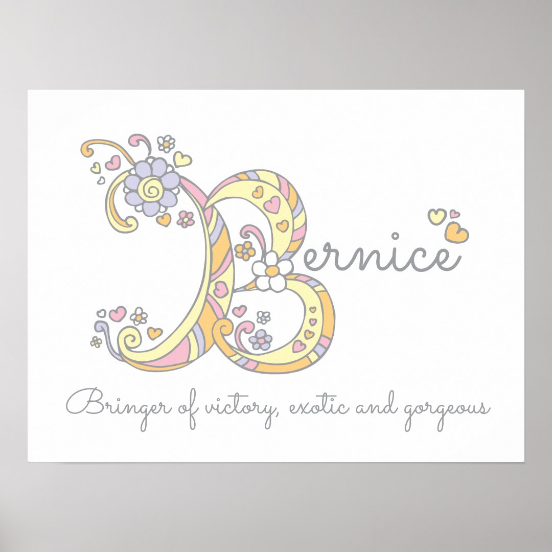 Bernice B initial doodle art name meaning Poster | Zazzle