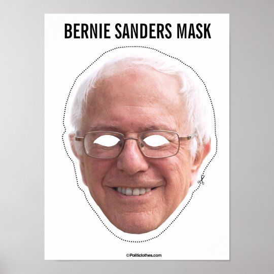 Bernie Sanders Mask Cutout Poster | Zazzle.com