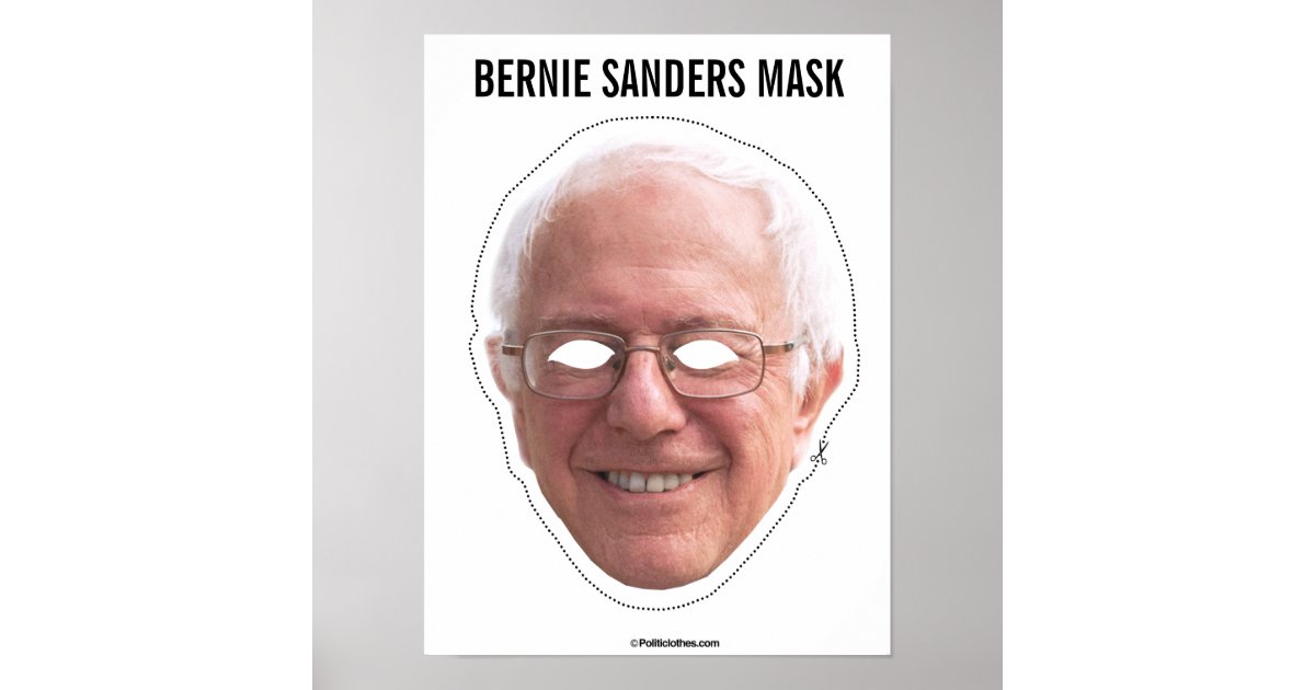 Bernie Sanders Mask Cutout Poster | Zazzle