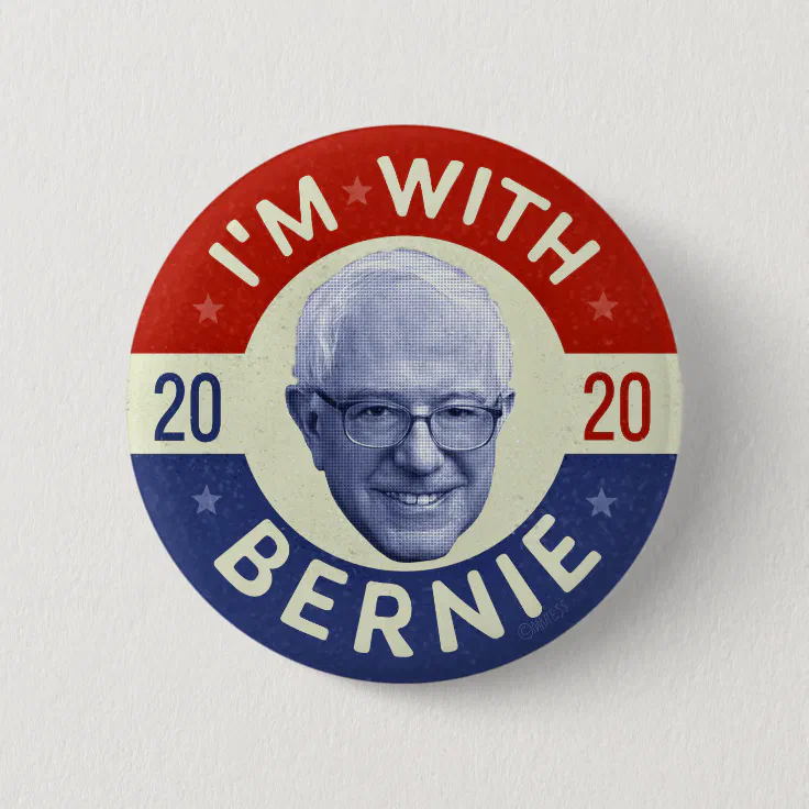 Bernie Sanders President 2020 Democrat Photo Retro Button | Zazzle