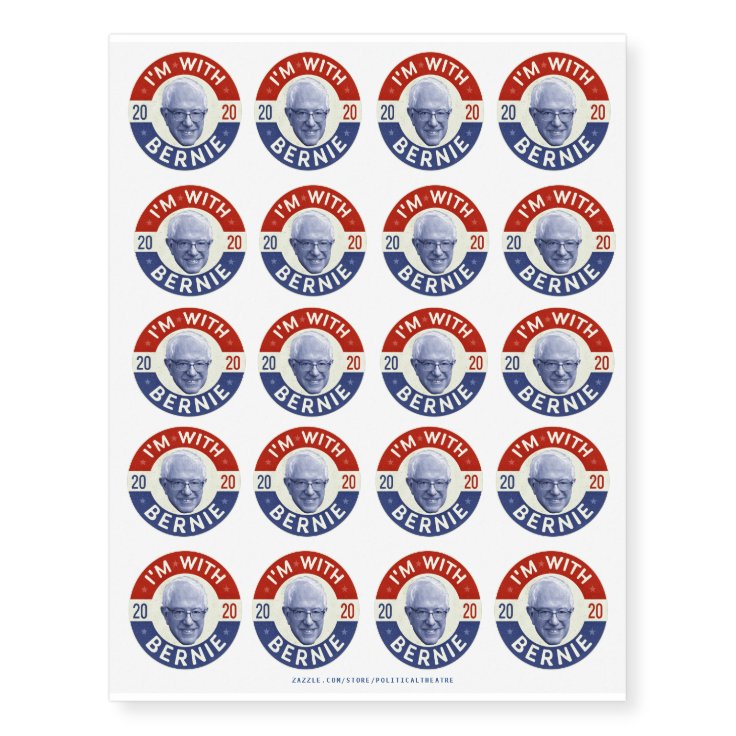Bernie Sanders President 2020 Democrat Photo Retro Temporary Tattoos ...