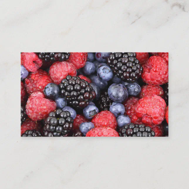 Berries blueberry blackberry raspberry business business card | Zazzle