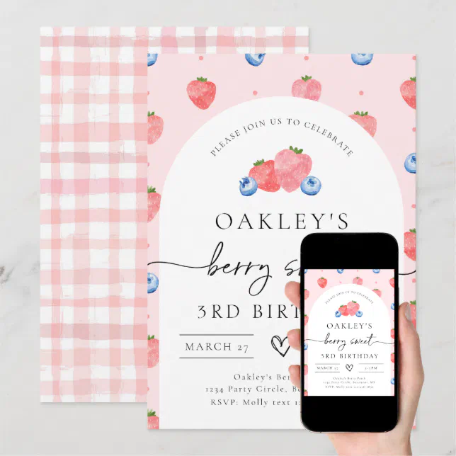 Berry Birthday Invitation | Berries Invitation | Zazzle