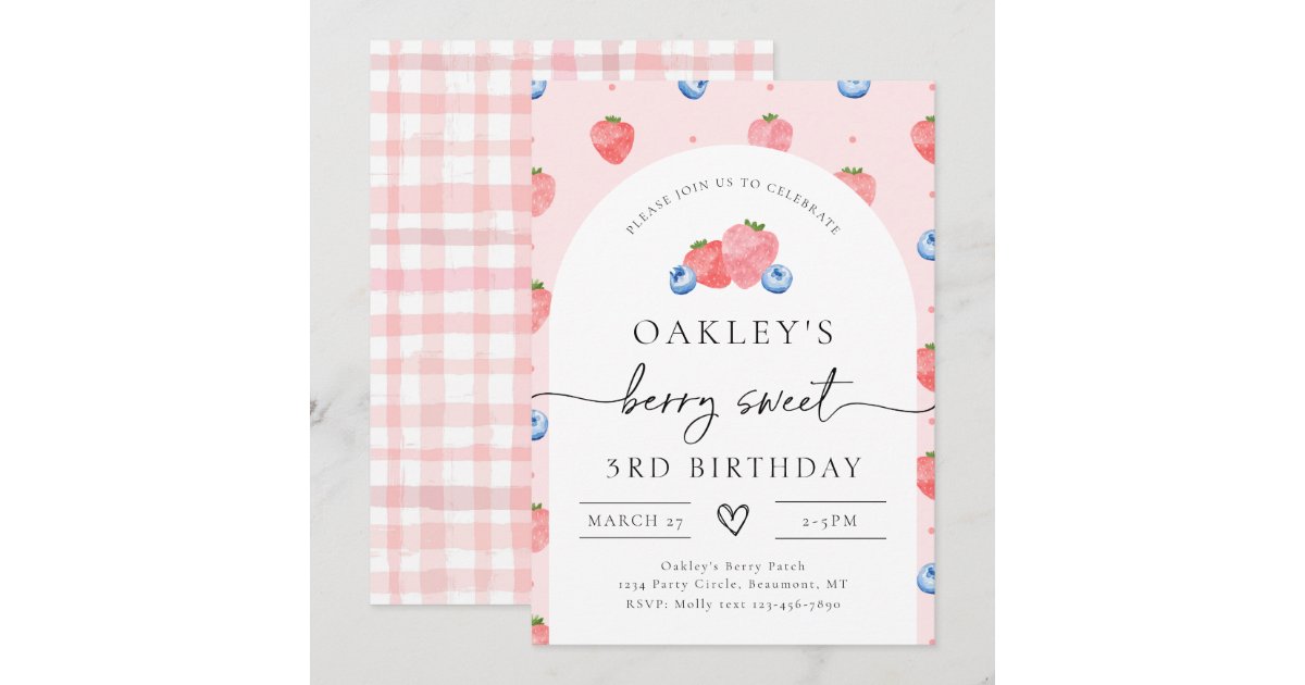 Berry Birthday Invitation | Berries Invitation | Zazzle