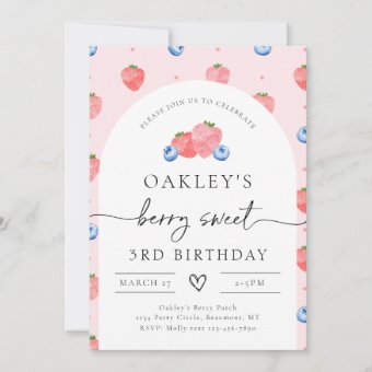 Berry Birthday Invitation | Berries Invitation | Zazzle