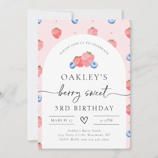 Berry Birthday Invitation | Berries Invitation | Zazzle