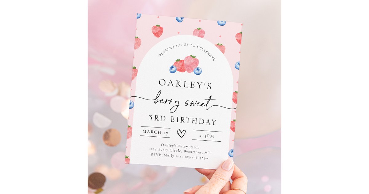 Berry Birthday Invitation | Berries Invitation | Zazzle
