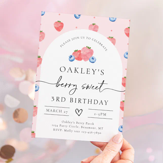 Berry Birthday Invitation | Berries Invitation | Zazzle