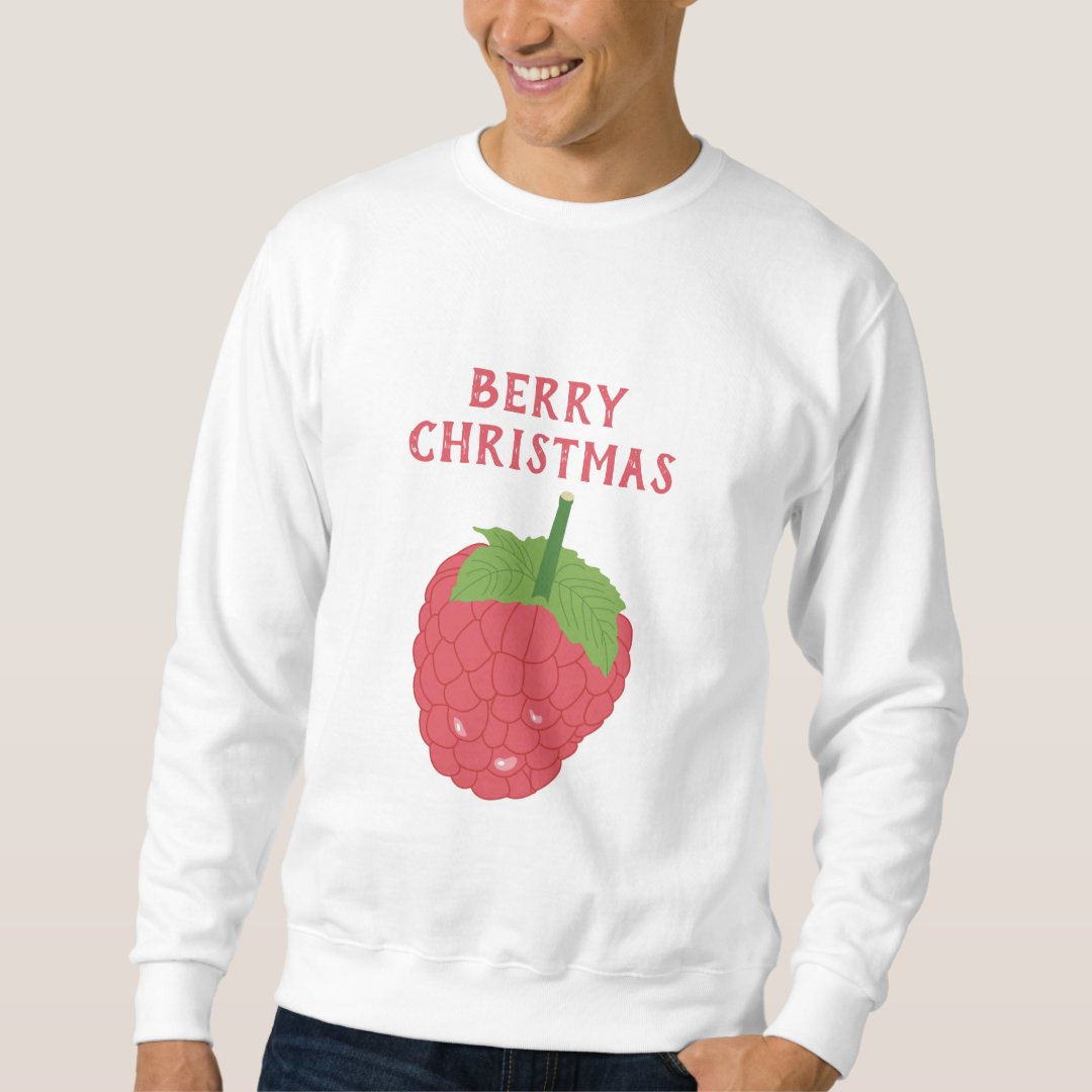 Berry Christmas Raspberry Fruit Design Sweatshirt | Zazzle