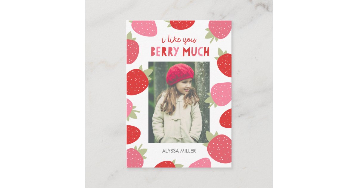 Berry Cute Classroom Valentine Note Card | Zazzle.com