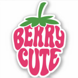 Berry Cute Strawberry Cut Vinyl Stickers | Zazzle