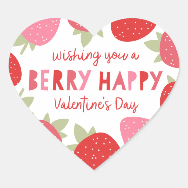 Berry Cute Valentine Heart Sticker | Zazzle