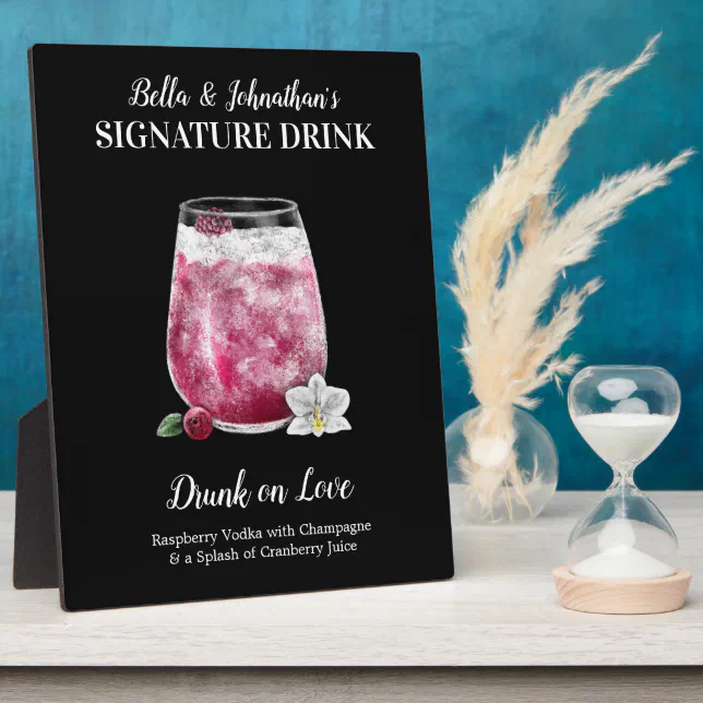 Berry Drink PERSONALIZE THIS Signature Drink Plaque | Zazzle