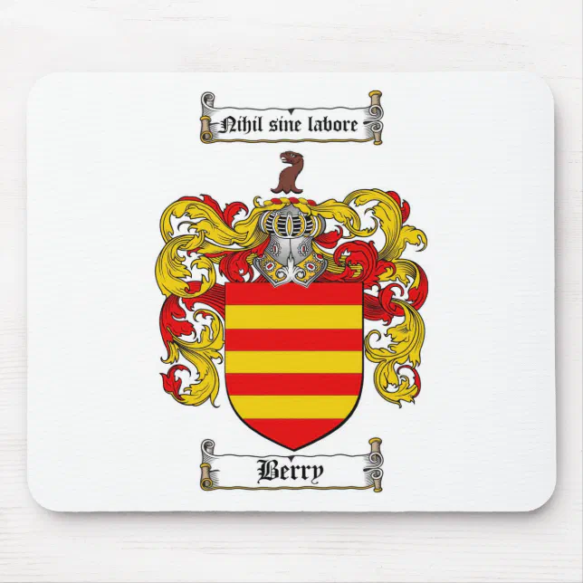 BERRY FAMILY CREST - BERRY COAT OF ARMS MOUSE PAD | Zazzle
