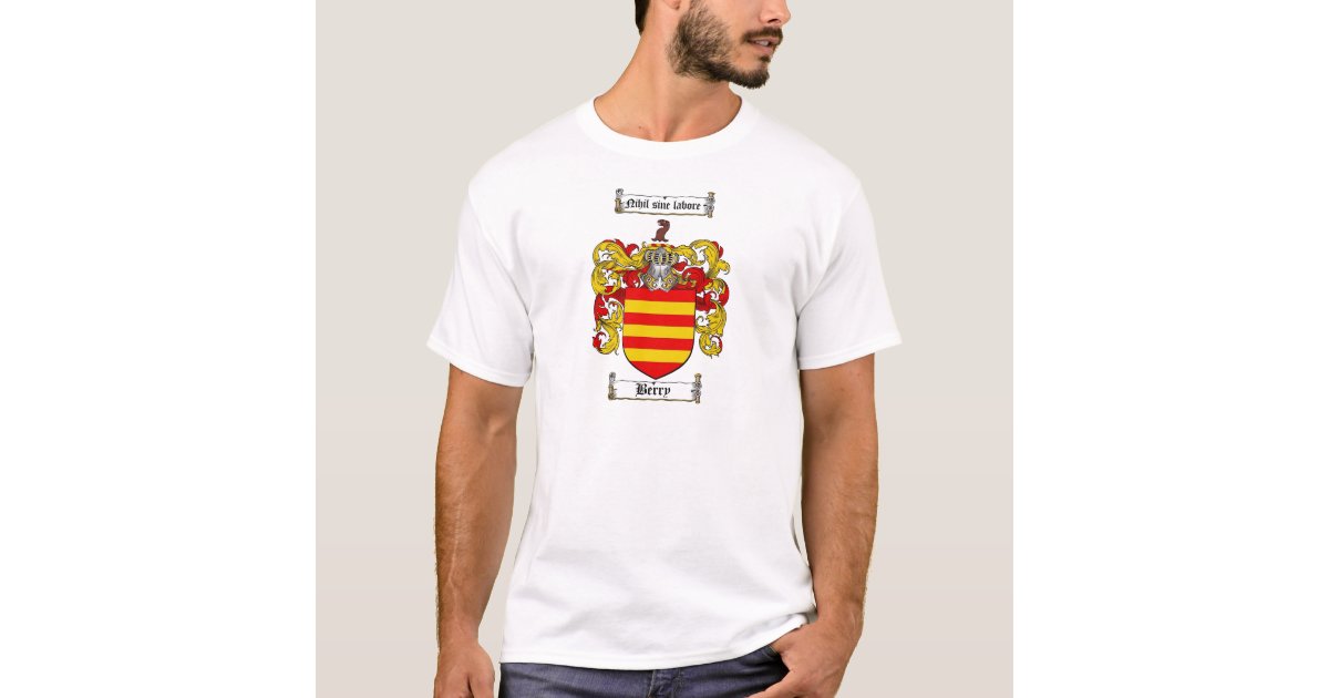 BERRY FAMILY CREST - BERRY COAT OF ARMS T-Shirt | Zazzle