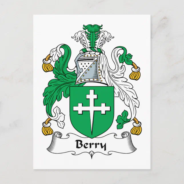 Berry Family Crest Postcard | Zazzle