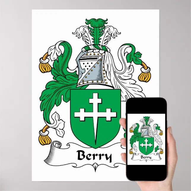 Berry Family Crest Poster | Zazzle
