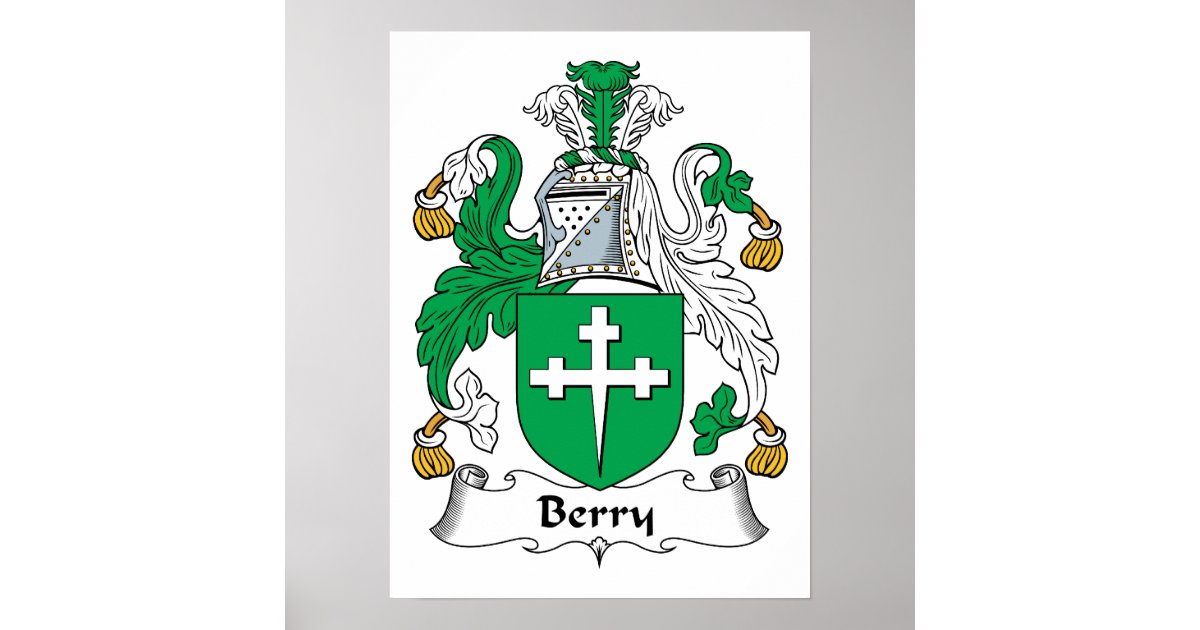 Berry Family Crest Poster | Zazzle