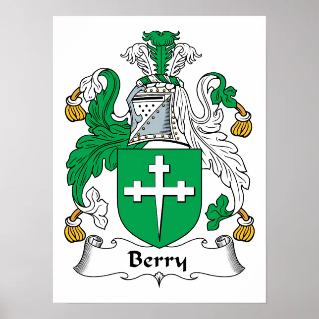 Berry Family Crest Poster | Zazzle