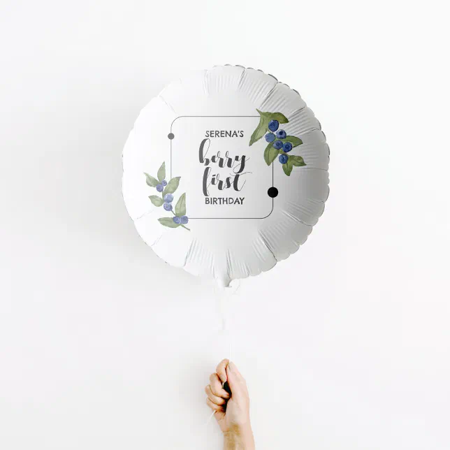 Berry First | 1st Birthday | Blueberry | Miminal Balloon | Zazzle