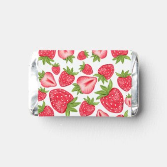 Berry First Birthday Cute Strawberry Personalized Hershey's Miniatures ...