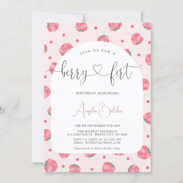 Berry First Birthday Invitation | Zazzle