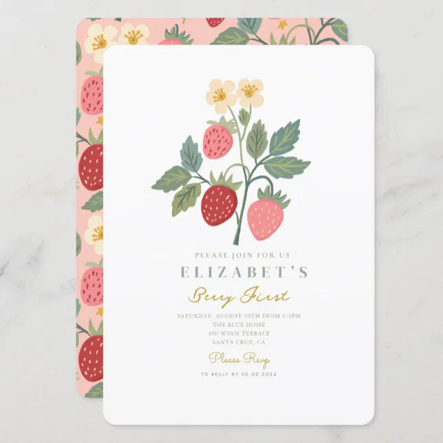 Berry First Birthday Invitation | Zazzle
