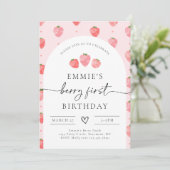 Berry First Birthday Invitation | Strawberry | Zazzle