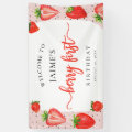 Berry First Birthday Strawberry Girl Welcome Banner | Zazzle