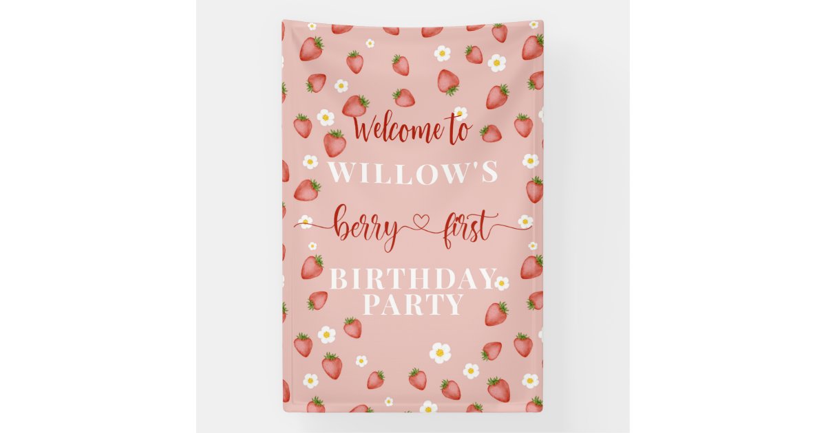 Berry First Birthday Welcome Sign | Zazzle