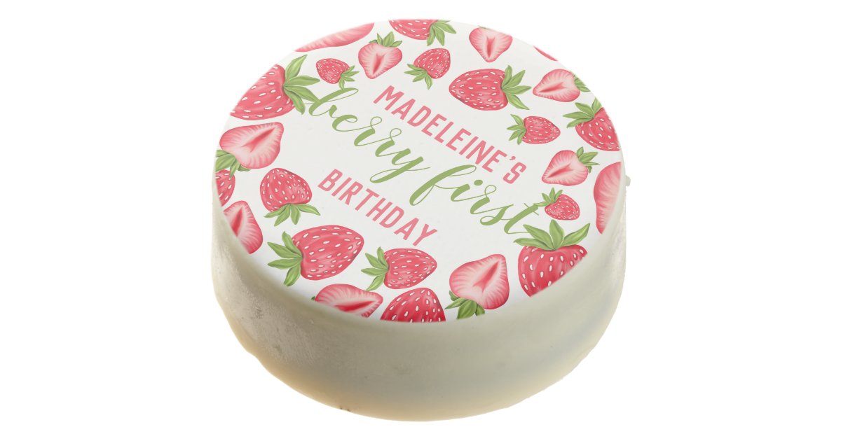 Berry First Strawberry 1st Birthday Personalized Chocolate Covered Oreo ...
