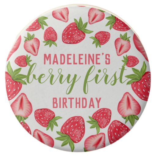 Berry First Strawberry 1st Birthday Personalized Chocolate Covered Oreo ...