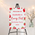 Berry First Strawberry Birthday Party Welcome Sign | Zazzle