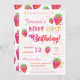 Berry First Strawberry Birthday Pary Invitation | Zazzle