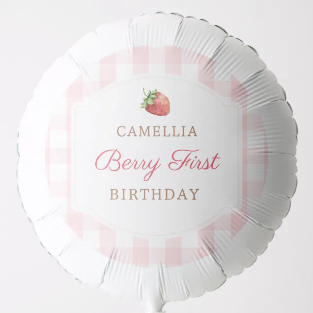 Berry First Strawberry Jam 1st Birthday Party Balloon | Zazzle