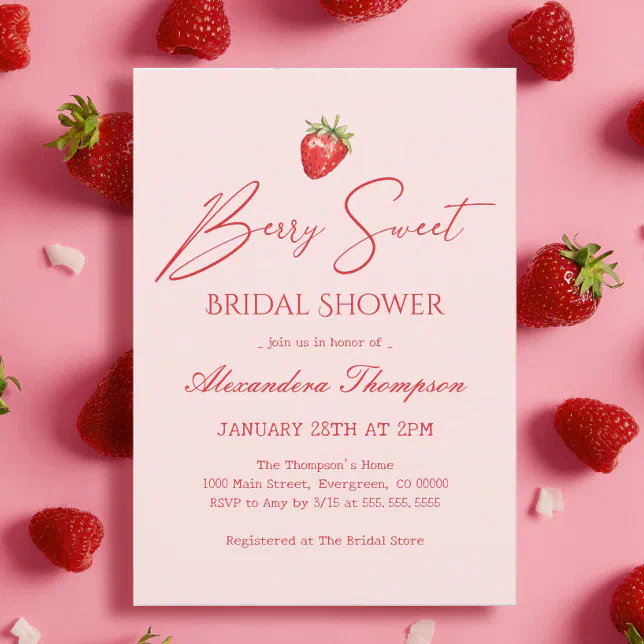 Berry In Love, Berry Sweet Bridal Shower Invitation | Zazzle