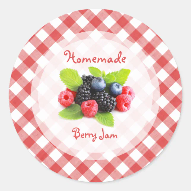 Berry Jam Red Fruits Mix Classic Round Sticker | Zazzle