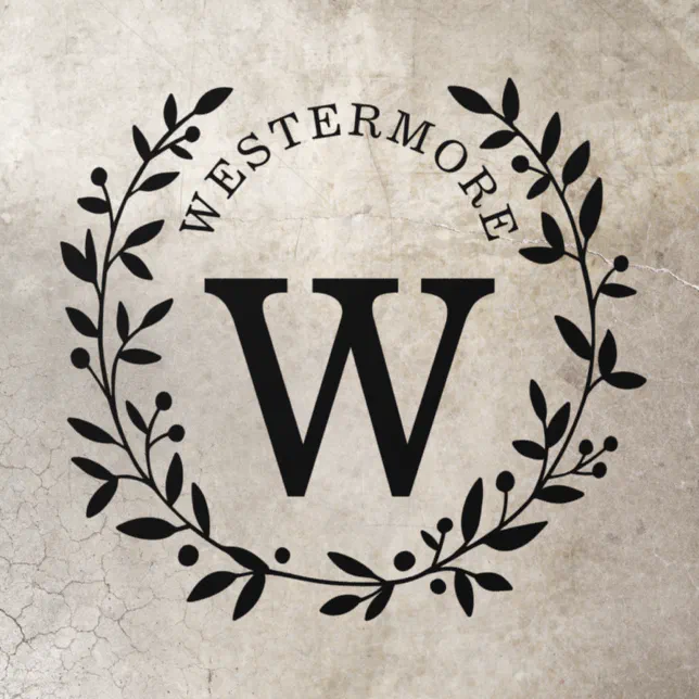 Berry Laurel Wreath Wedding Monogram Floor Decals | Zazzle