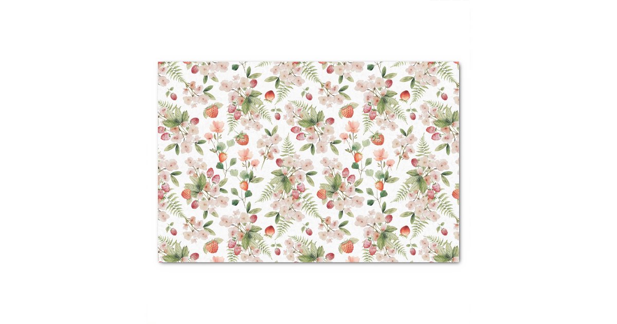 Berry Pattern Tissue Paper | Zazzle