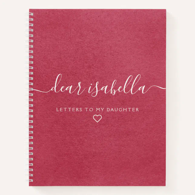 Berry Pink Elegant Dear Daughter Memory Notebook | Zazzle